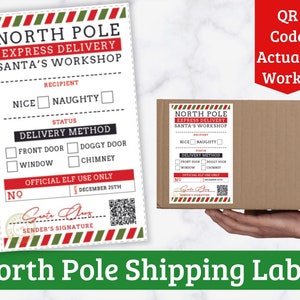 North Pole Shipping Label Printable - Printable North Pole Gift Tags ...