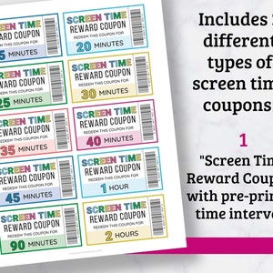 Screen Time Coupons - Printable Screen Time Rewards for Kids PDF - 3 ...