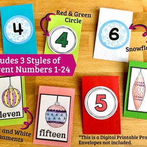 DIY Advent Calendar Printables - Advent Calendar Numbers and Christmas ...