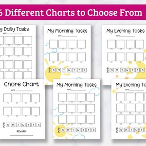 Kids Daily Responsibilities Chart With Pictures, Chore Chart, Daily ...
