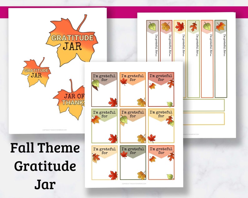 Gratitude Jar Printable for Kids - Year Round or Thanksgiving Gratitude ...