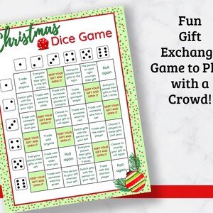 Christmas Dice Game - Fun Printable Christmas Gift Exchange Game for ...