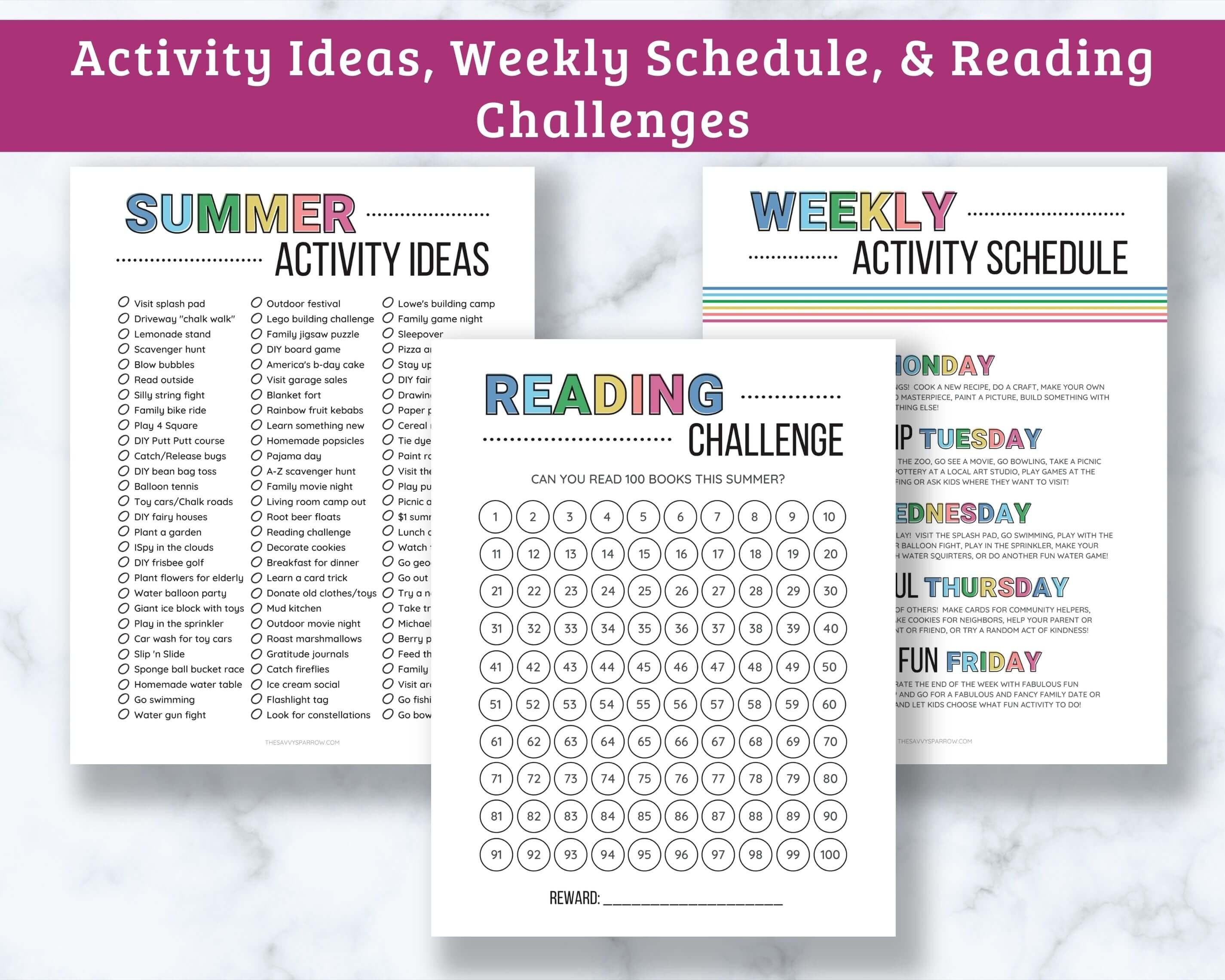 Summer Planner Printable - Summer Activity Planner and Bucket Lists ...
