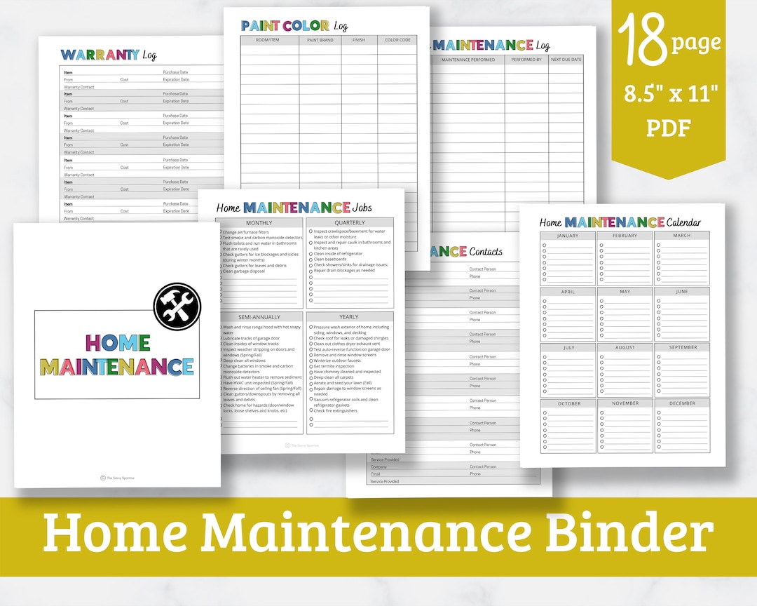 The Ultimate Home Maintenance Planner - Home Maintenance Binder With ...