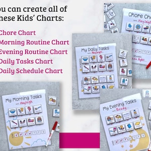 Kids Daily Responsibilities Chart With Pictures, Chore Chart, Daily ...