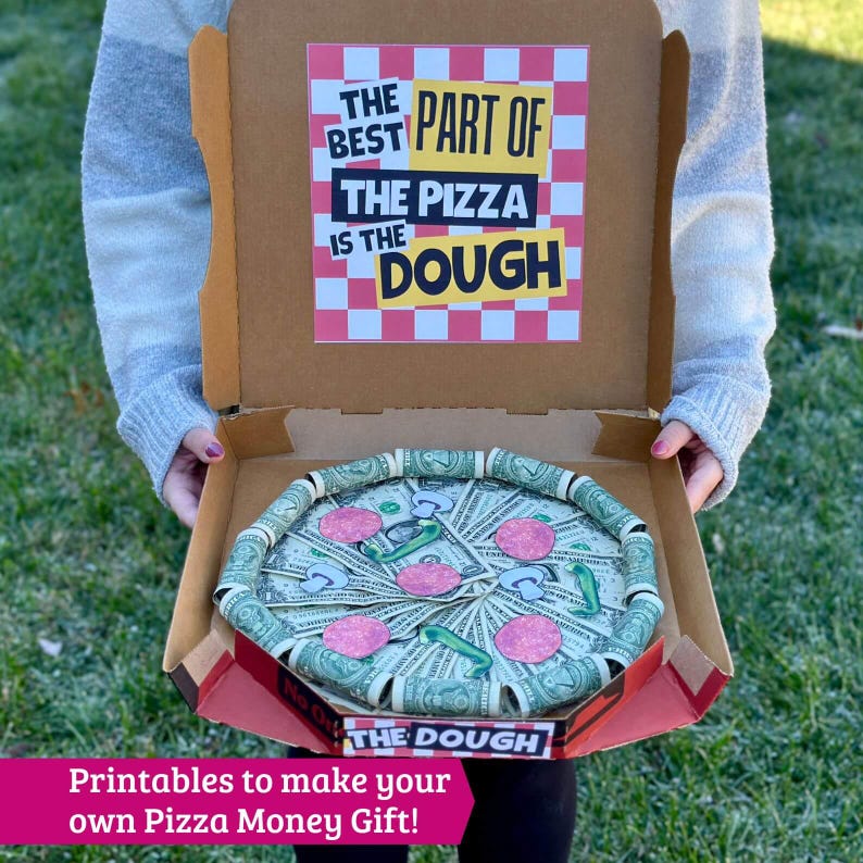Printable Pizza Box Money Gift Template - PDF Printable Gift - Fun Ways ...