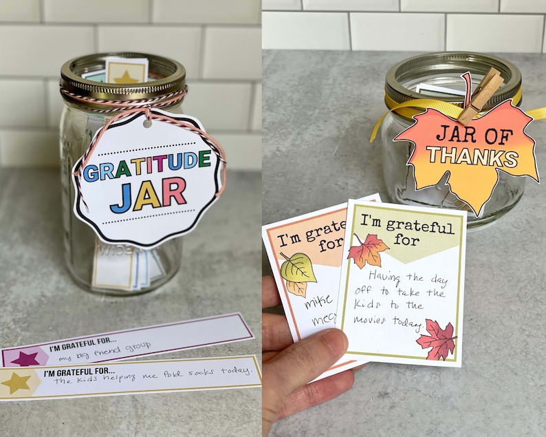 Gratitude Jar Printable for Kids Year Round or Thanksgiving Gratitude ...