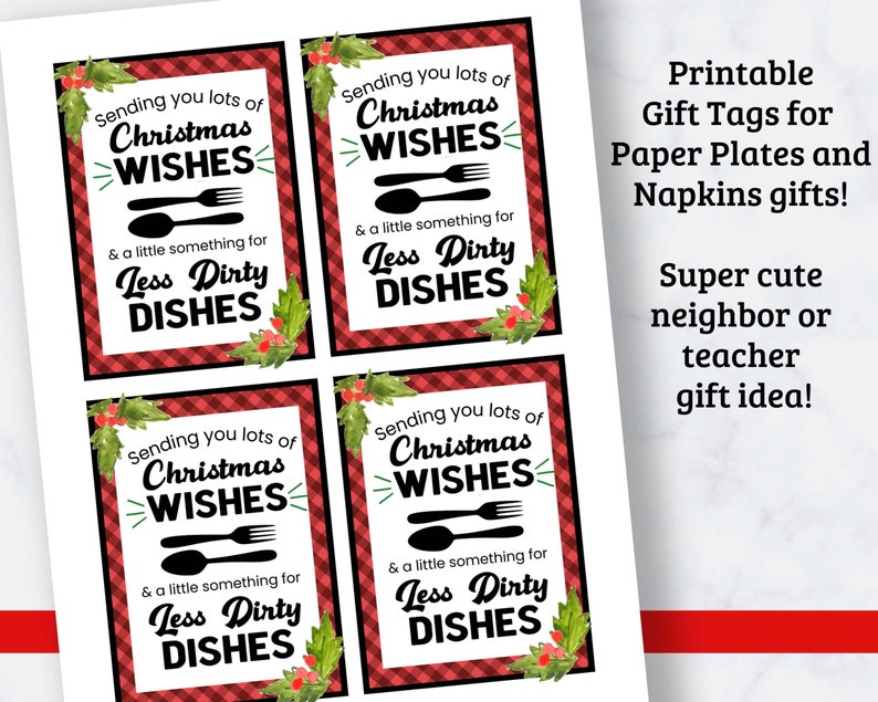 Paper Plate Christmas Gift Tags for "less Dishes" Neighbor Gifts ...