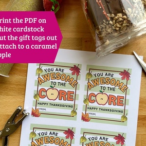 Caramel Apple Gift Tags Printable - Thanksgiving Gift Tags for Teachers ...