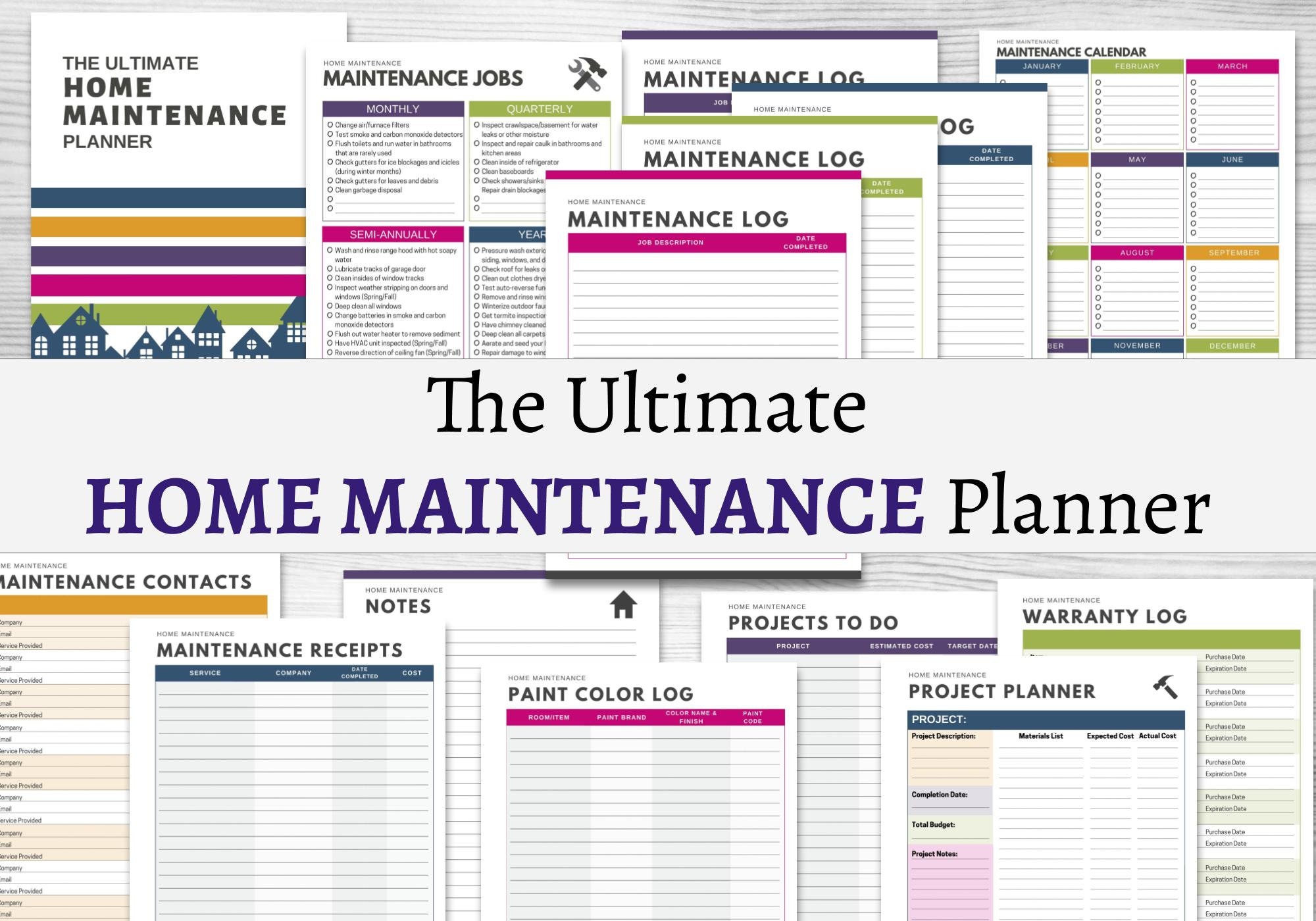 The Ultimate Home Maintenance Planner - Home Maintenance Binder With ...