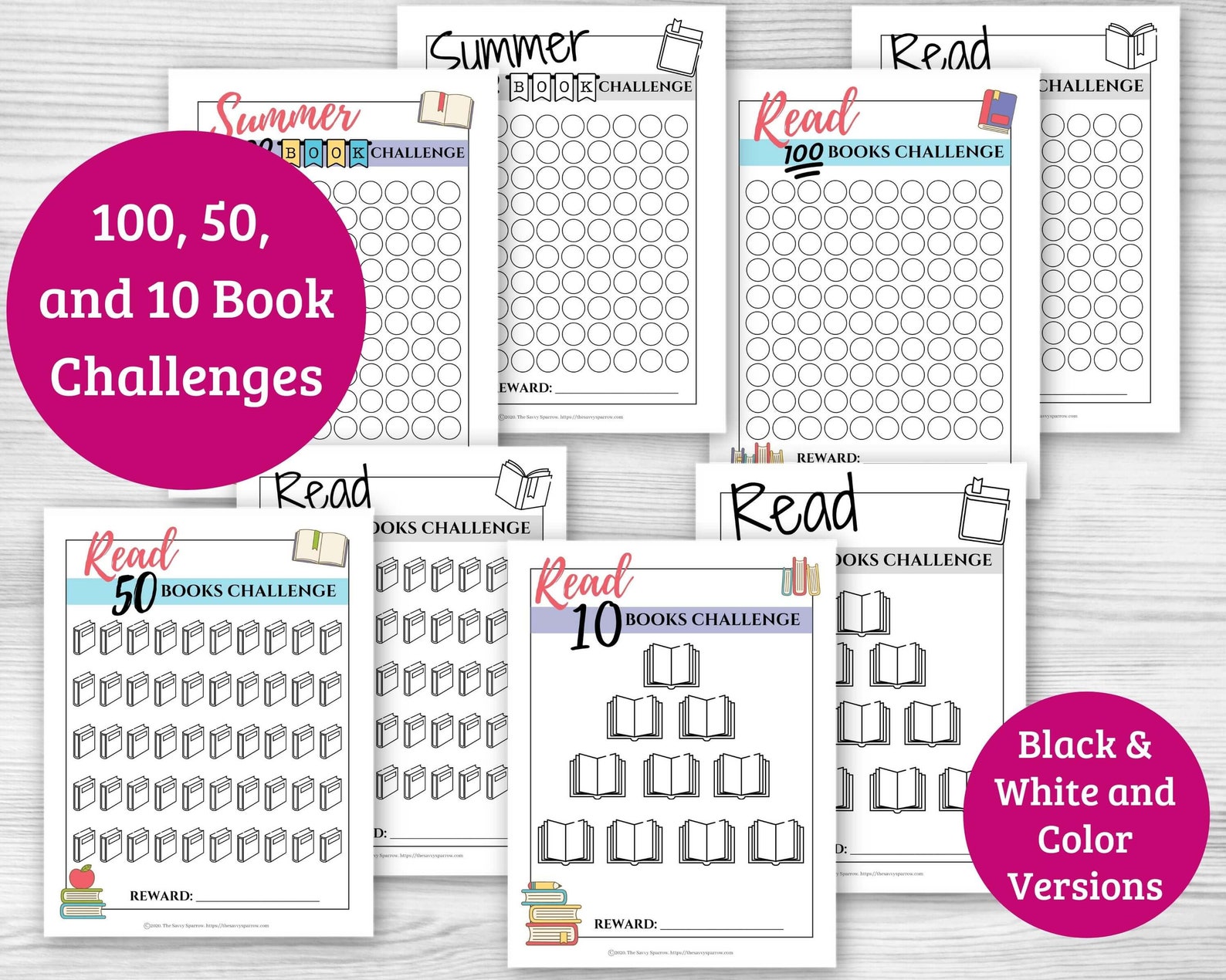 Printable Reading Challenges for Kids - 21 Page PDF File - Reading ...
