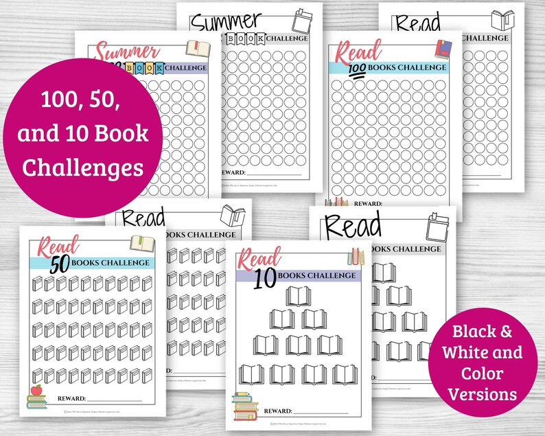 Printable Reading Challenges for Kids - 21 Page PDF File - Reading ...