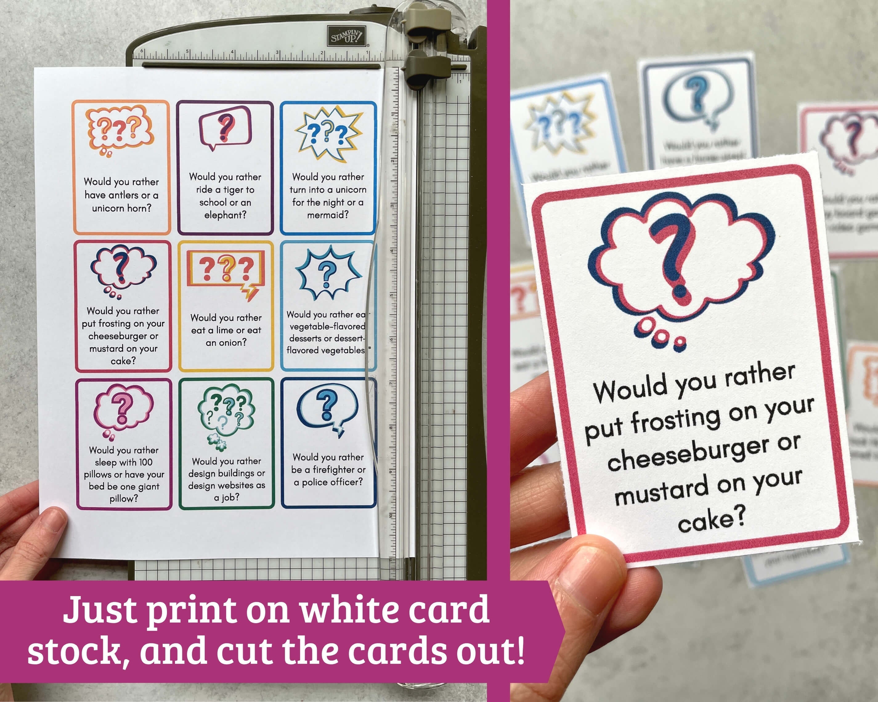 Would You Rather Questions for Kids 117 Printable Cards Fun Road Trip ...