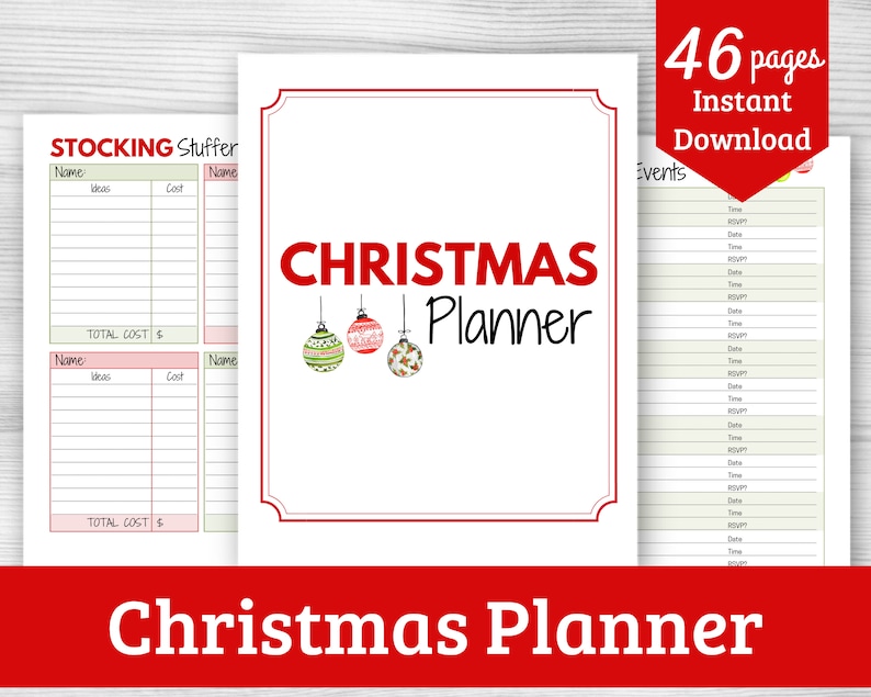 Christmas Planner Holiday Binder With Christmas Budget Gift - Etsy