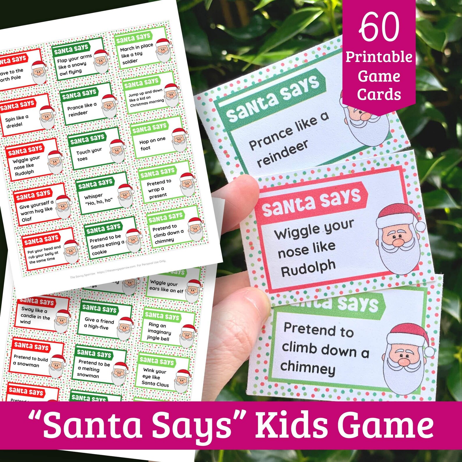 Santa Says Game - Printable Christmas Game for Kids - Preschool and ...