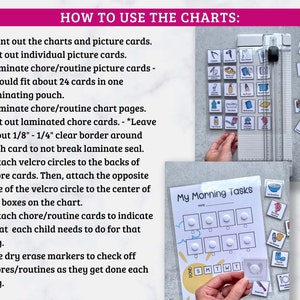 Kids Daily Responsibilities Chart With Pictures, Chore Chart, Daily ...