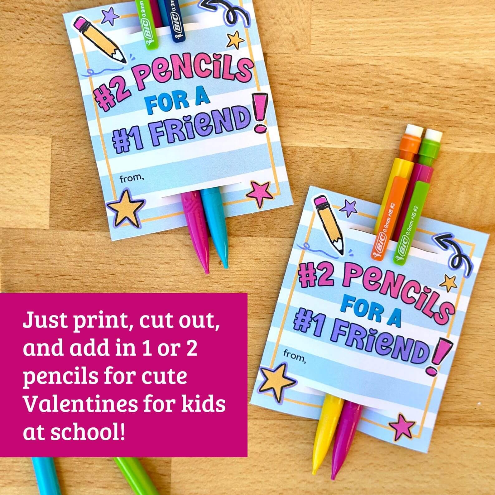Printable Pencil Valentines for Kids - Printable Classroom Valentine ...