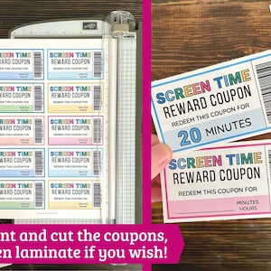 Screen Time Coupons - Printable Screen Time Rewards for Kids PDF - 3 ...
