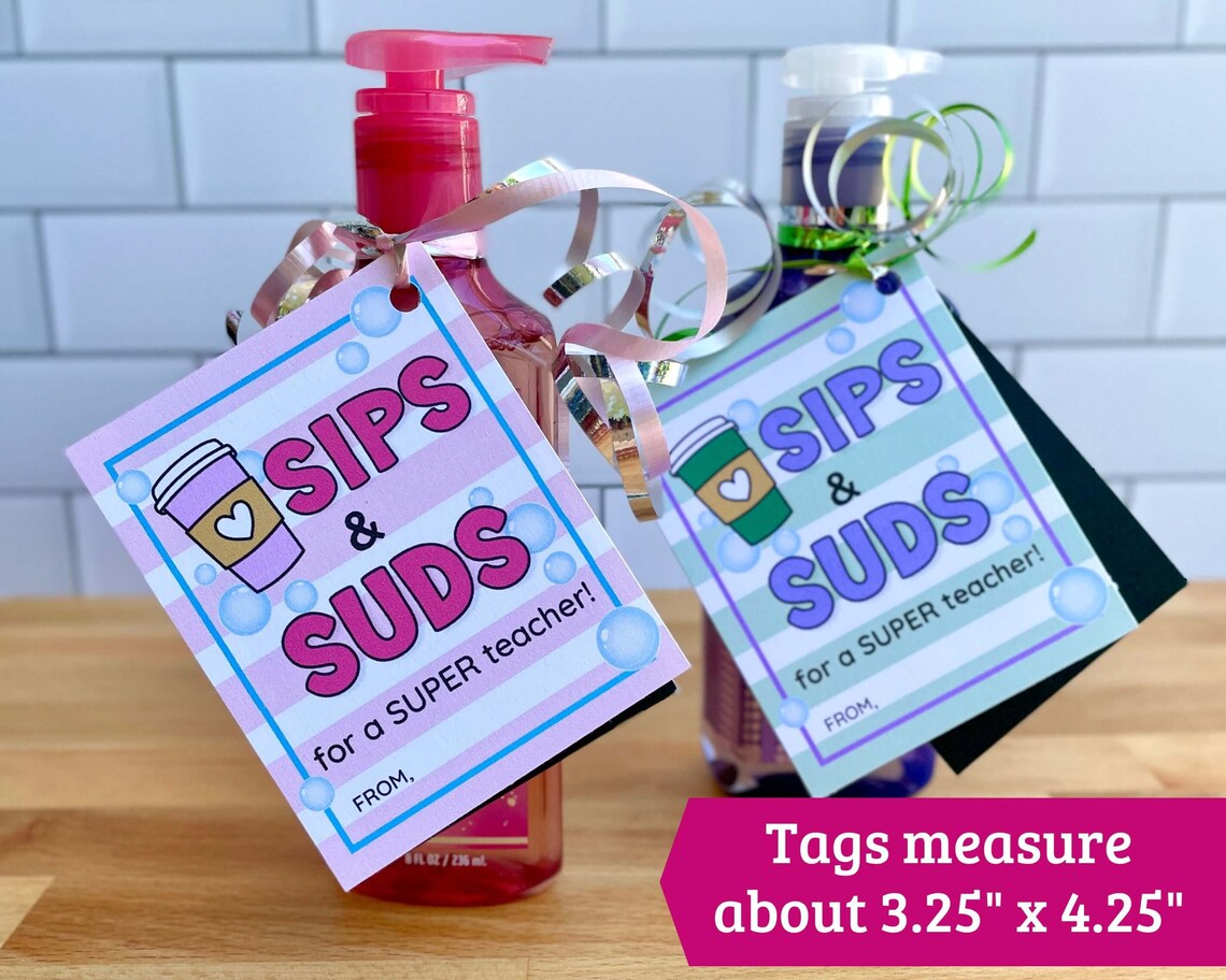 Teacher Gift Tags for Hand Soap and Coffee Gift Card - Printable ...