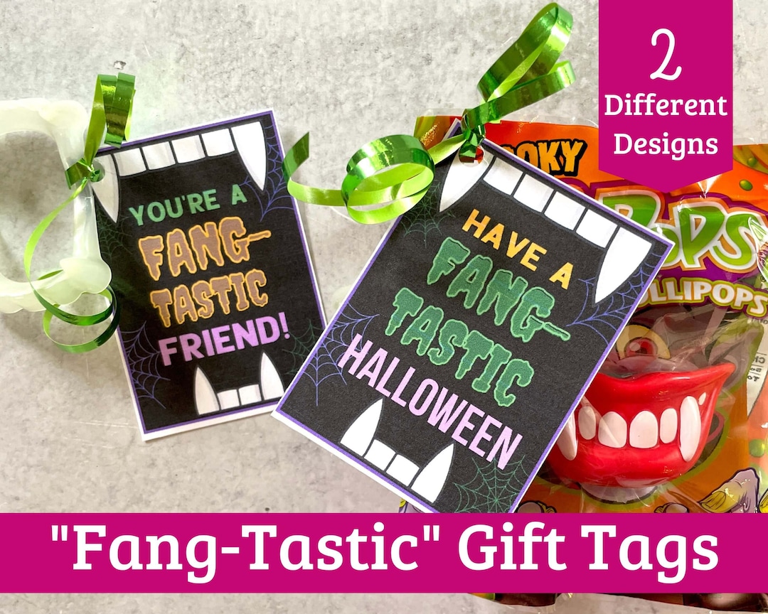Fang-tastic Halloween Gift Tags - Printable Halloween Gift Tags for ...
