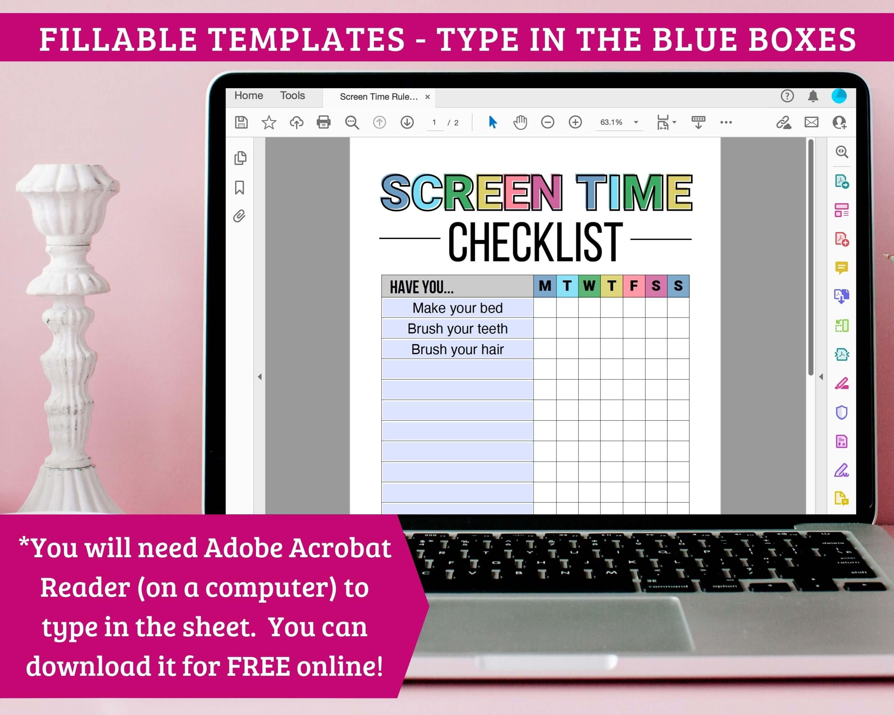 Screen Time Checklist Printable for Kids - Before Screen Time Checklist ...