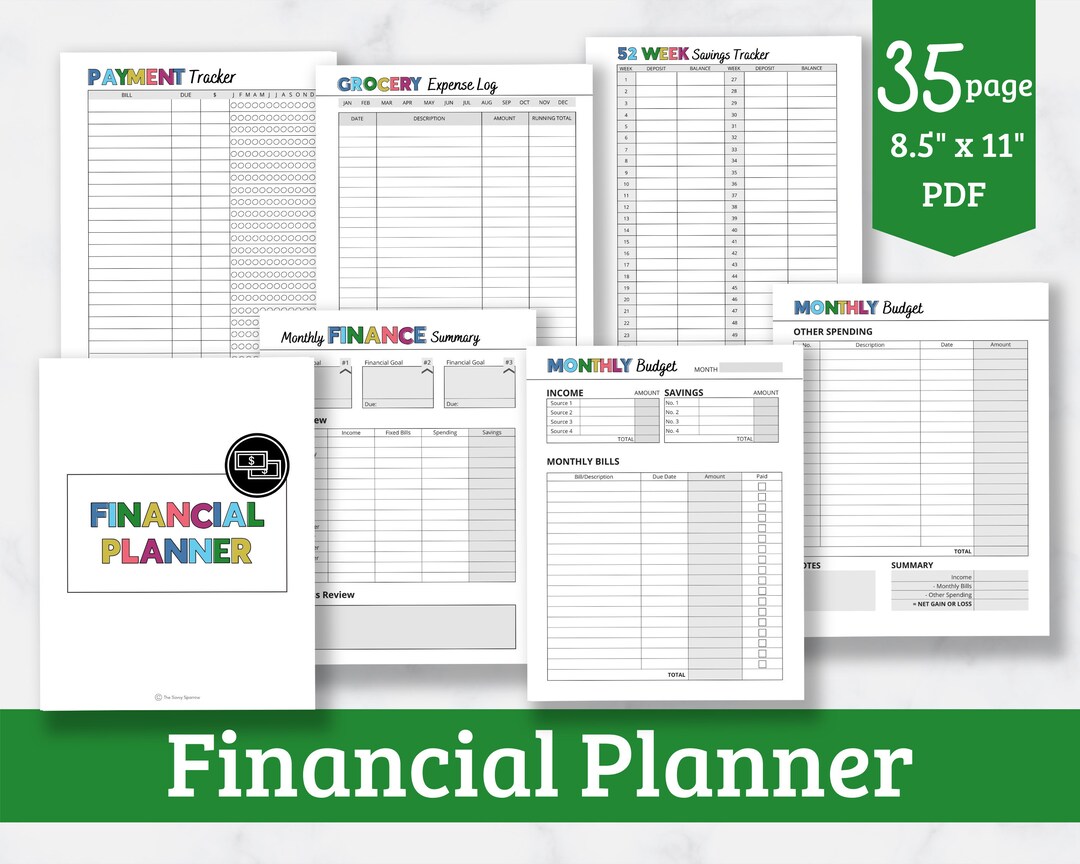 Financial Planner Printable - Budget Planner - Expense Tracker ...