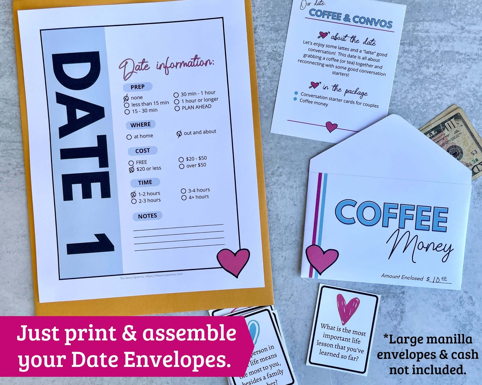 Year of Dates Printables - 18 Printable Date Ideas and Envelope Labels ...