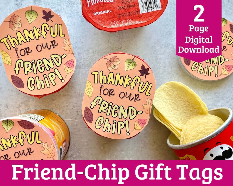 Friend-chip Thanksgiving Gift Tags for Kids - Printable Thanksgiving ...