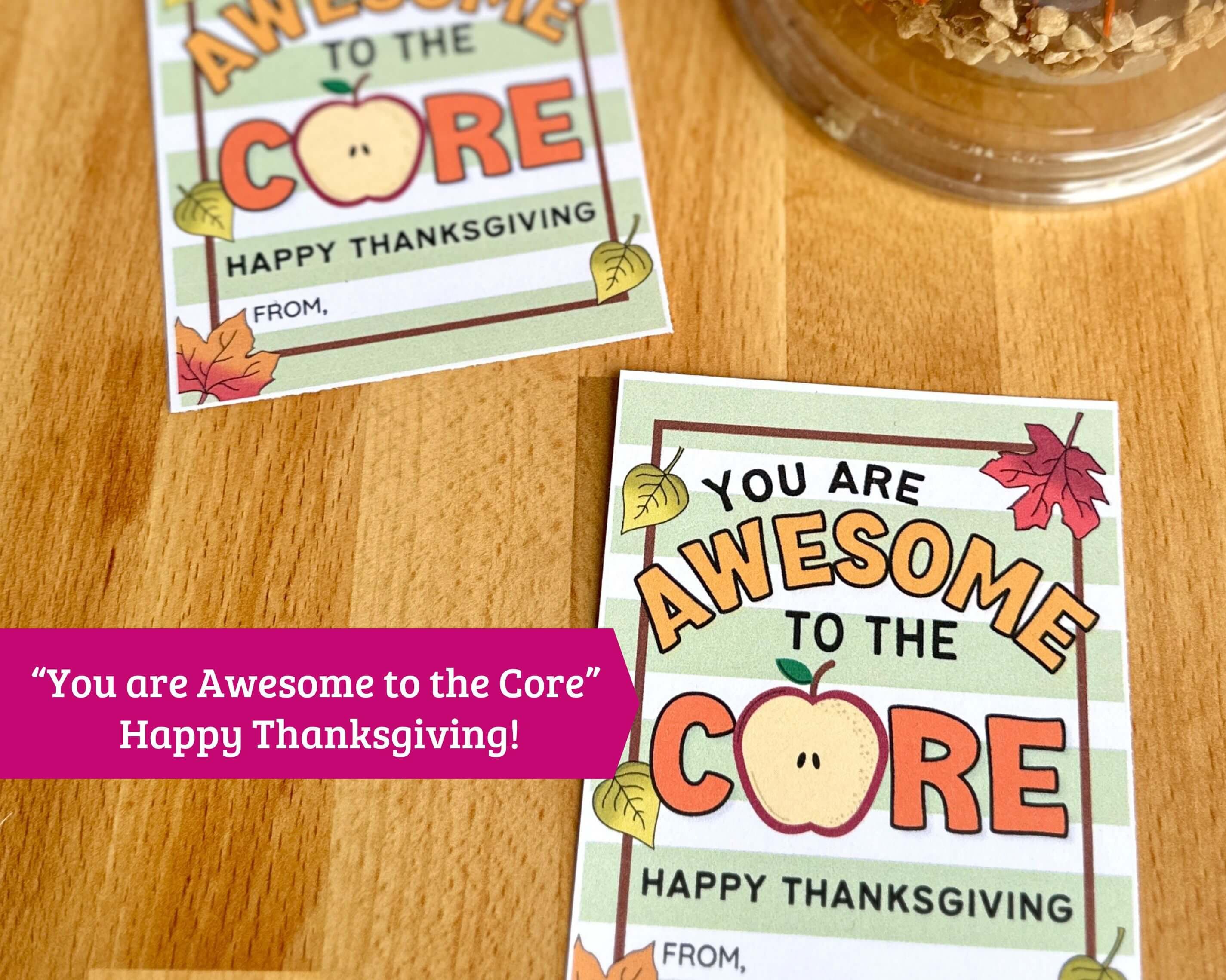 Caramel Apple Gift Tags Printable - Thanksgiving Gift Tags for Teachers ...