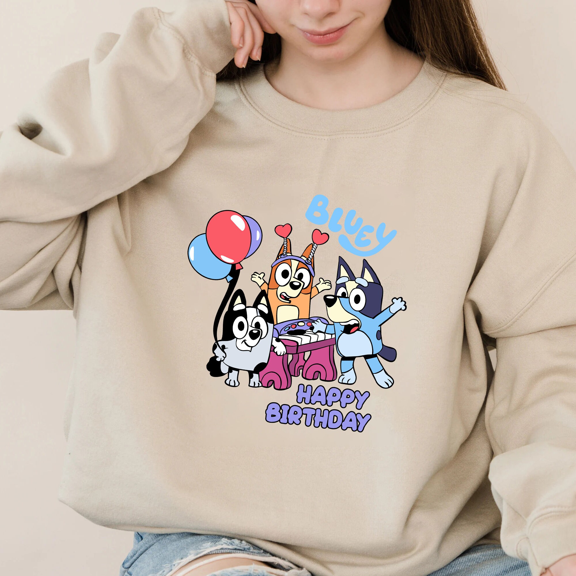 Bluey Happy Birthday PNG, Blue Dog Valentines Day Png, Happy Blue Dog ...