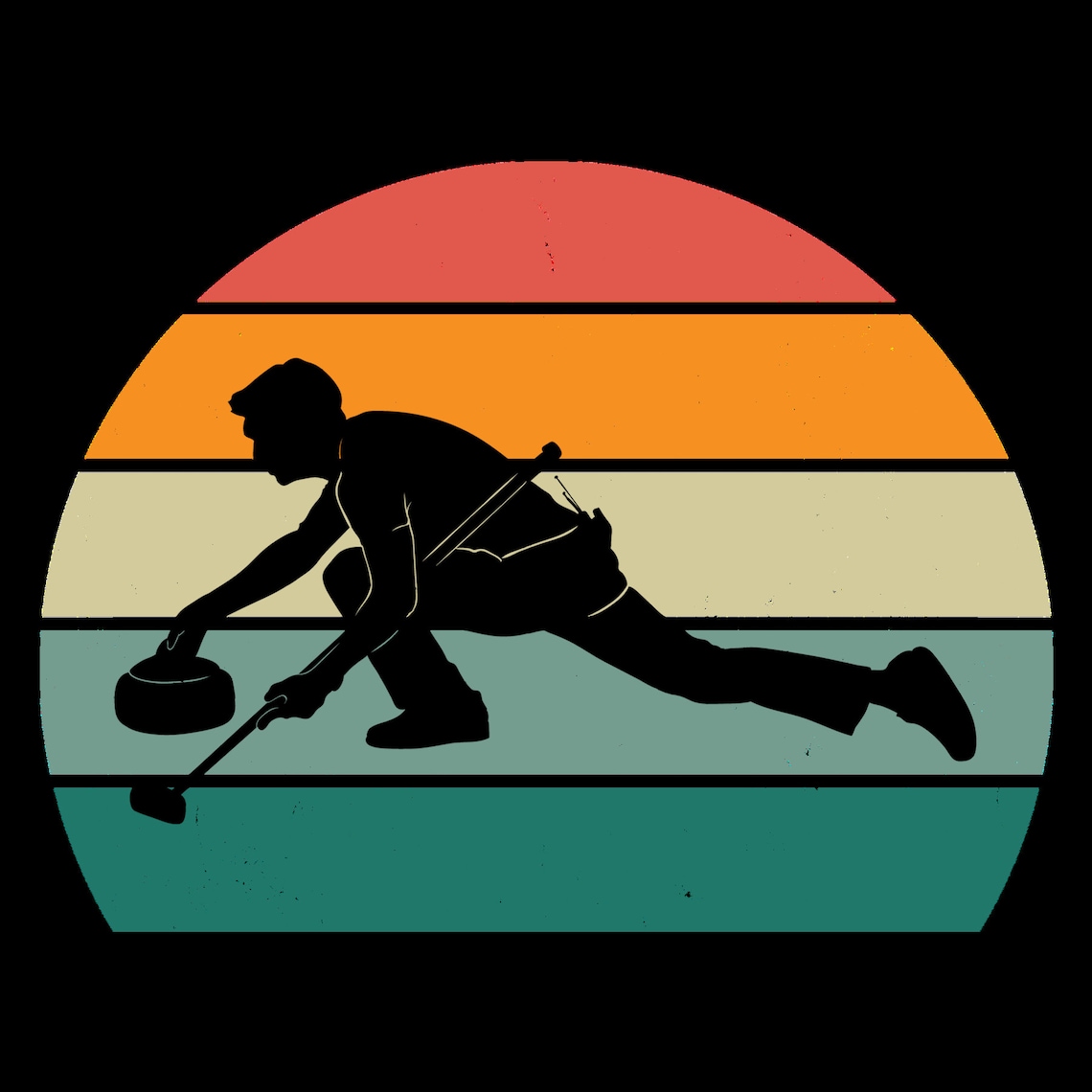 Curling Sport, Curler Graphics, Curling Rock Illustrations, Printable ...