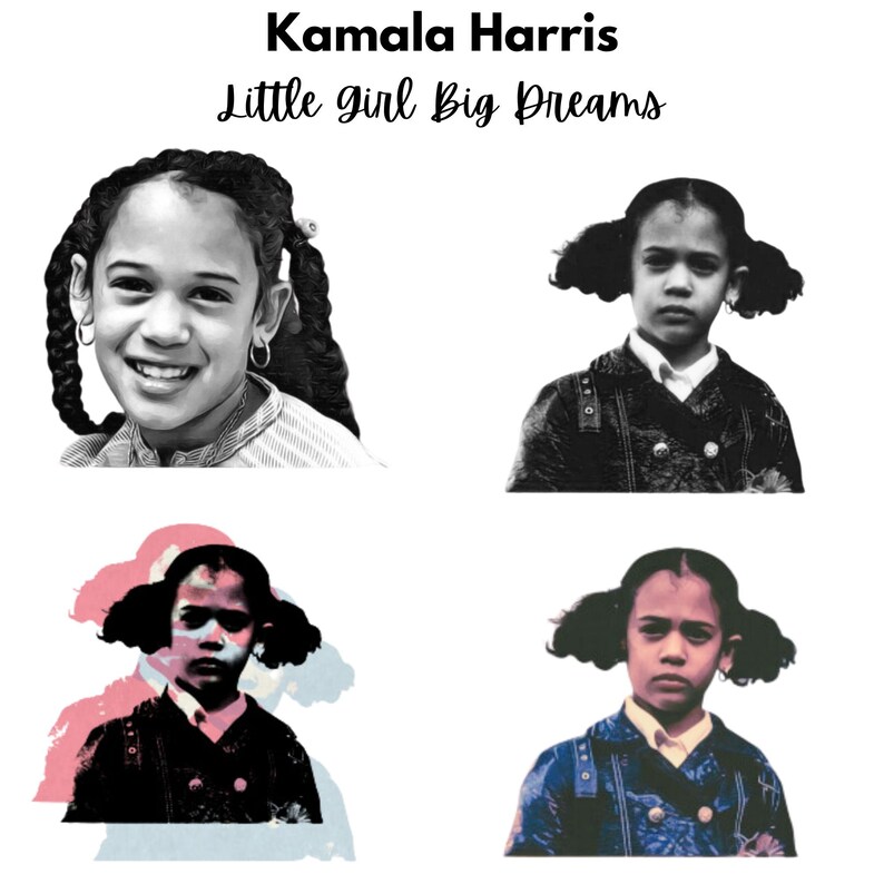 Kamala Harris Little Girl 2024 Digital Download PNG, SVG, JPG Printable ...