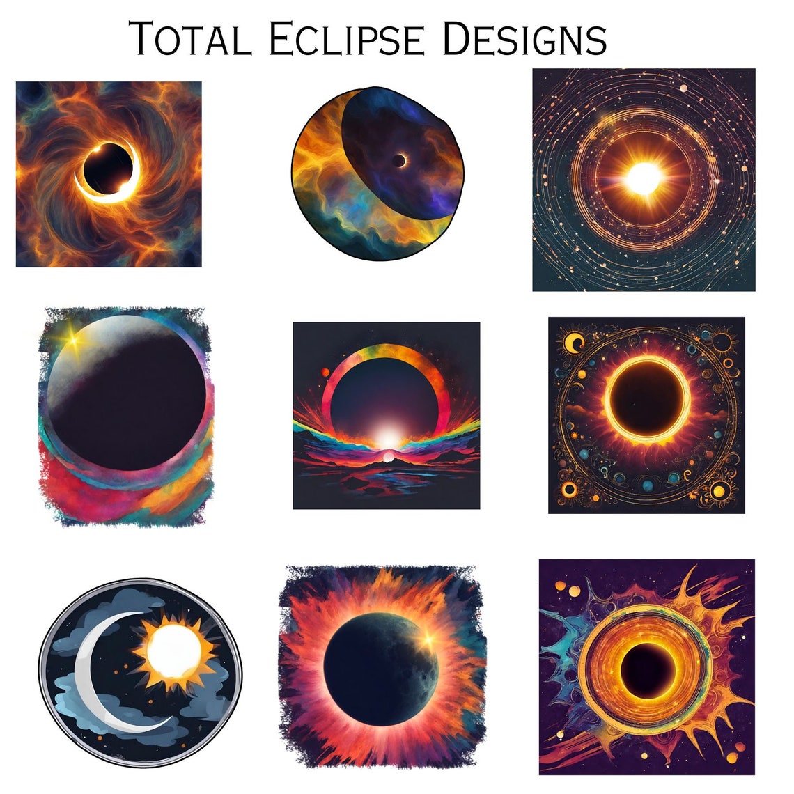 Solar Eclipse Svg, Total Eclipse, April 8 2024, Artistic, Cosmic Sun ...
