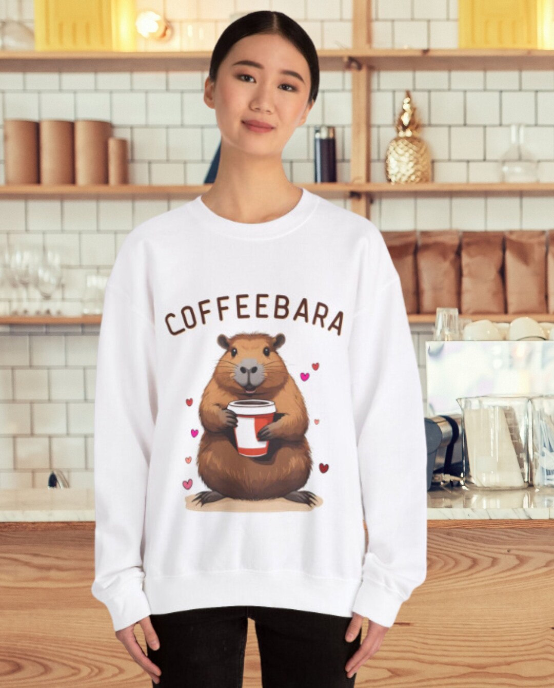 Capybara, Cute Coffeebara, Capibara, Coffee Lover Unisex Heavy Blend™ Crewneck Sweatshirt - Etsy