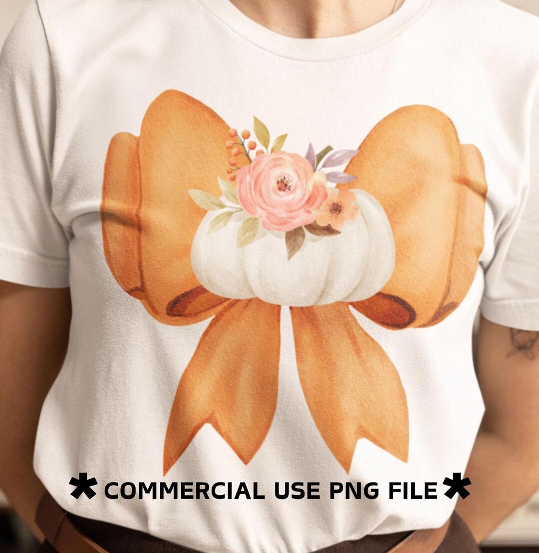 Coquette Pumpkin Patch Bow Png, Thanksgiving Sublimation, Fall Coquette ...
