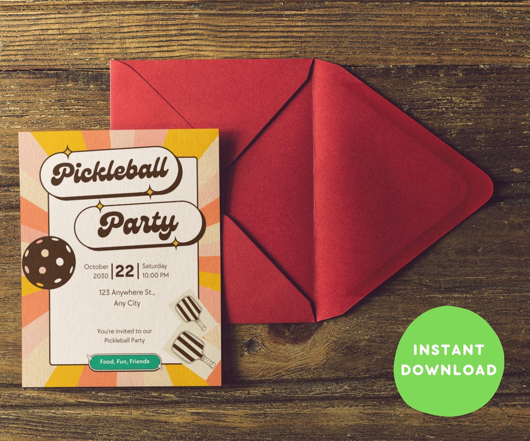Pickleball Party Invitation | Pickleball Event Invite | Customizable ...