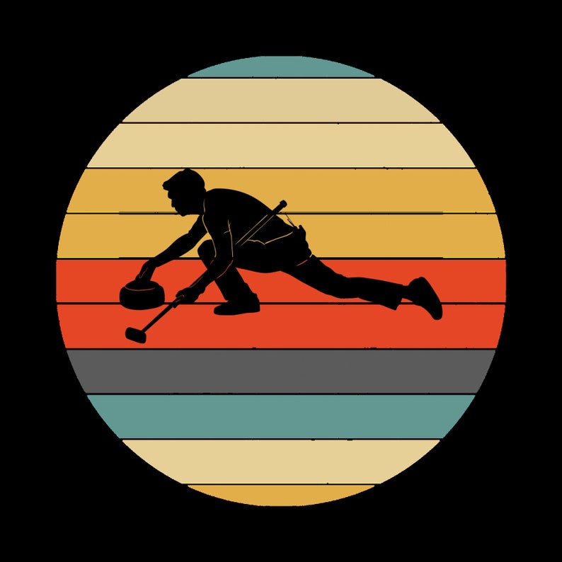 Curling Sport, Curler Graphics, Curling Rock Illustrations, Printable ...
