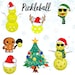 Pickleball Merry Christmas Festive and Bright Illustrations, Printable ...