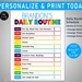 Daily Routine Schedule, Bright Color Printable Daily Routine ...
