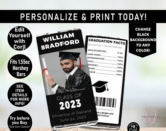 Graduation Candy Bar Wrapper Template, Photo Candy Bar Wrapper ...