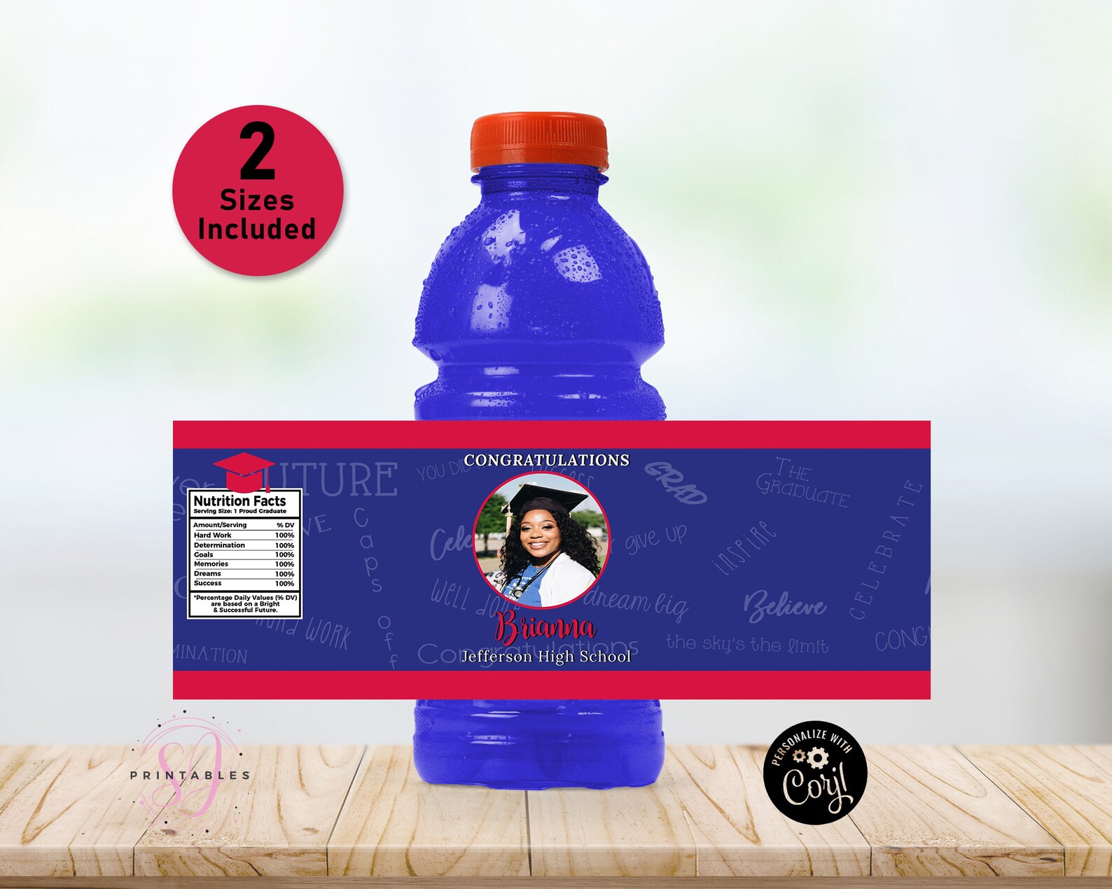 ANY COLOR Graduation EDITABLE Gatorade Bottle Labels 12oz - Etsy