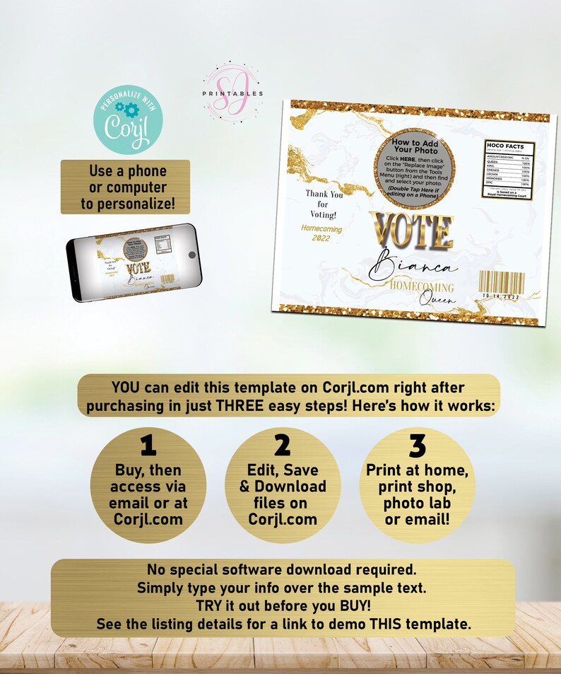Homecoming Gold and White Chip Bag Wrapper, Homecoming Favor Bag, Photo ...