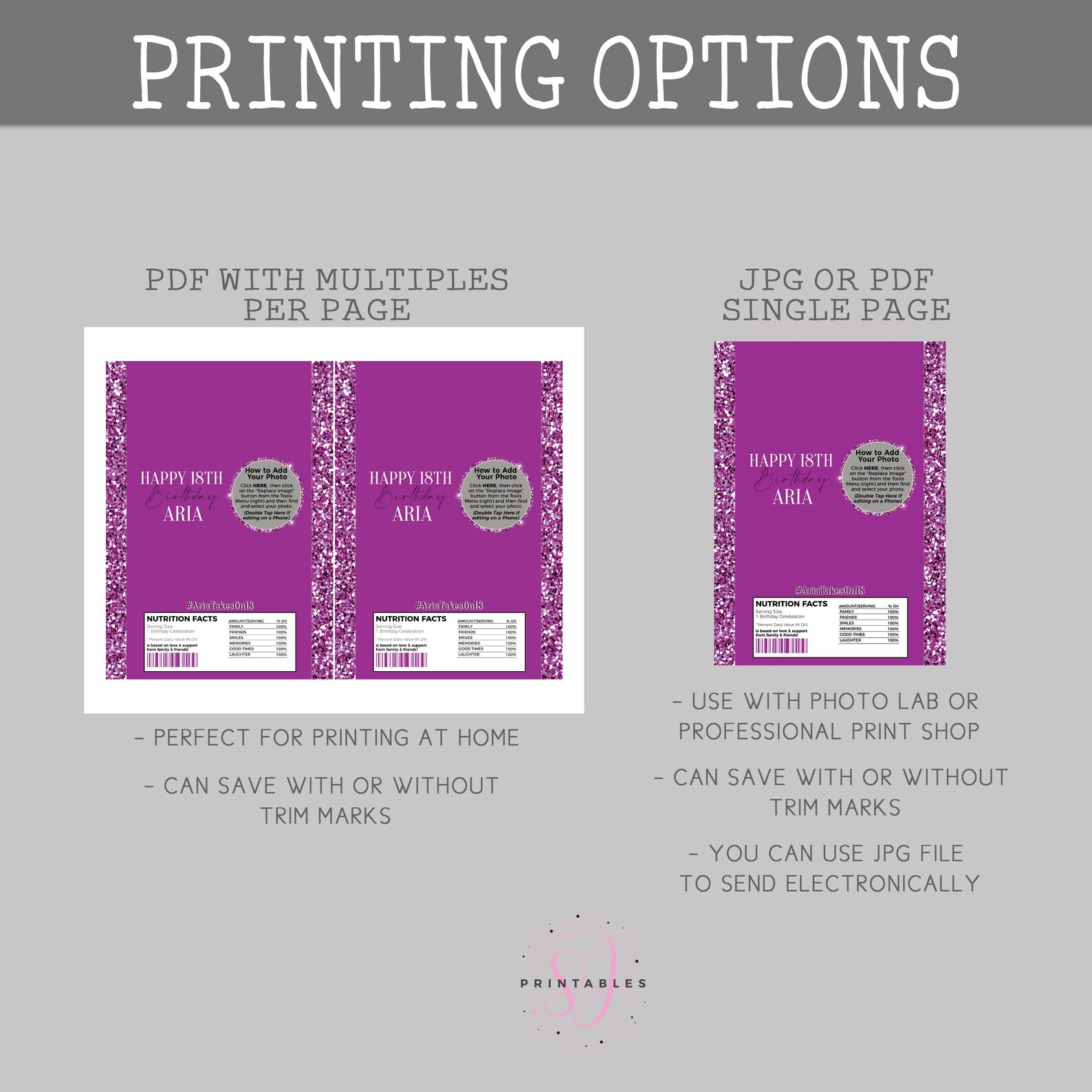 Kit Kat Candy Bar Wrappers Purple on Purple Glitter ANY AGE - Etsy