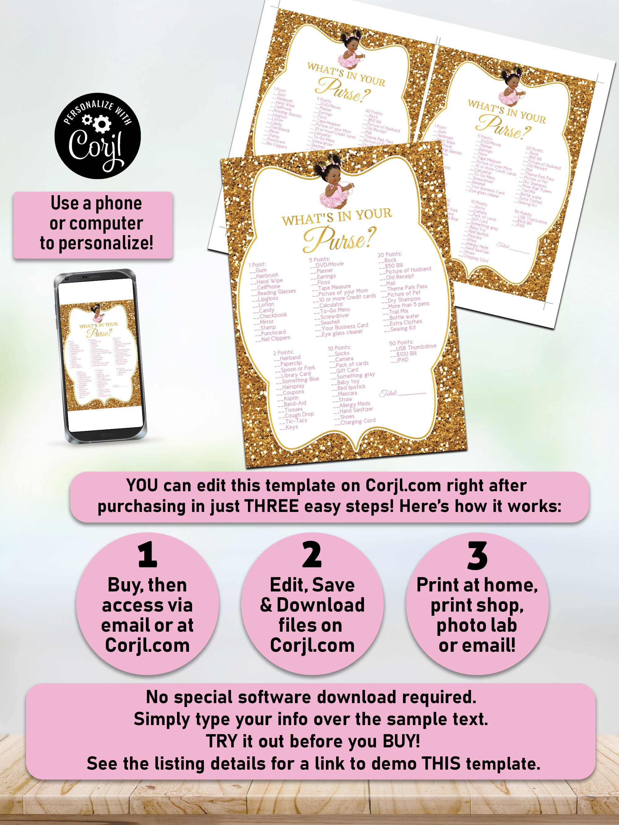 What's in Your Purse Baby Shower Game Whats in Your | Etsy