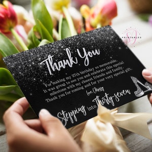 Stepping Into ANY AGE Thank You Card, Adult Birthday Thank You Card ...