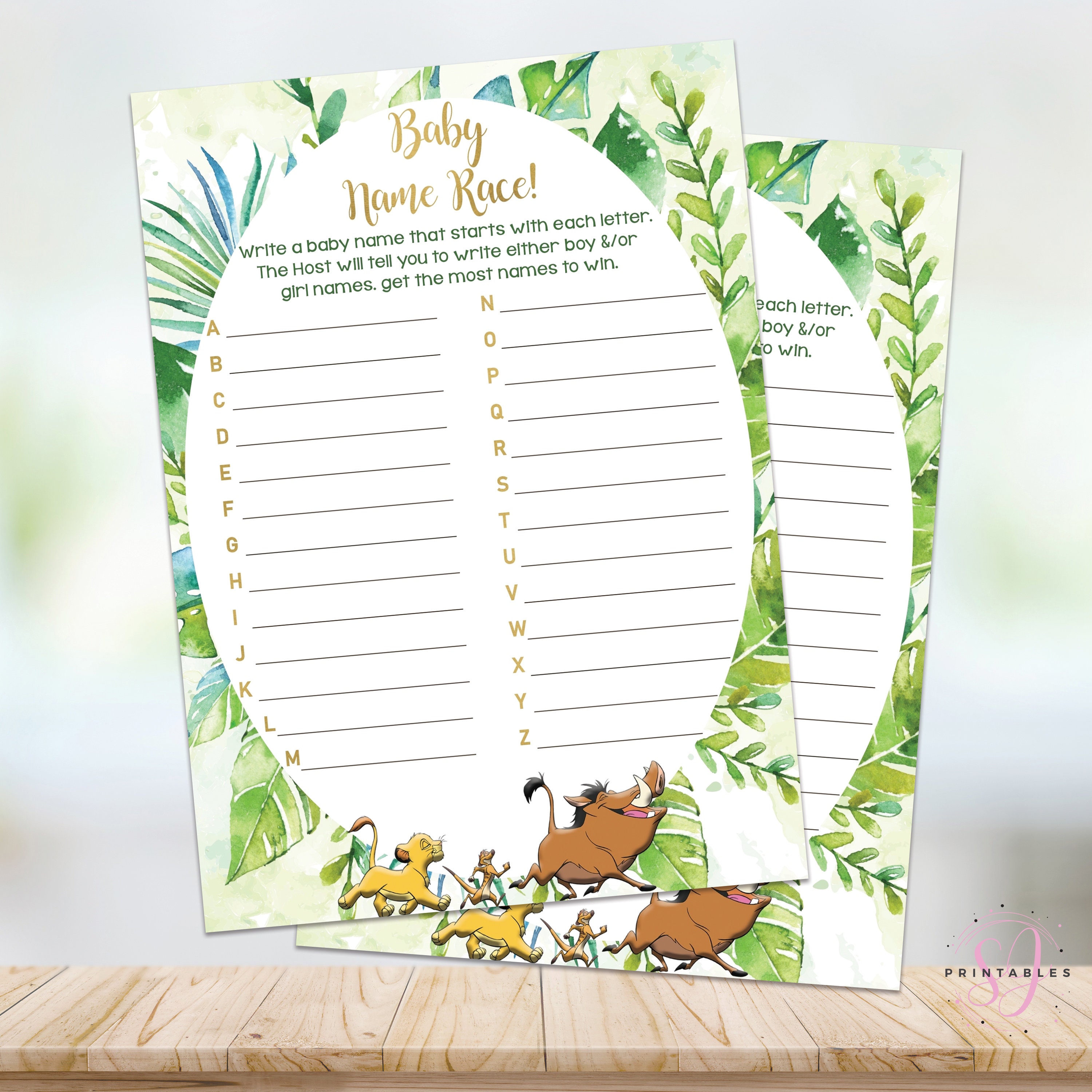 Lion King Baby Name Race Simba Baby Name Game Lion King - Etsy