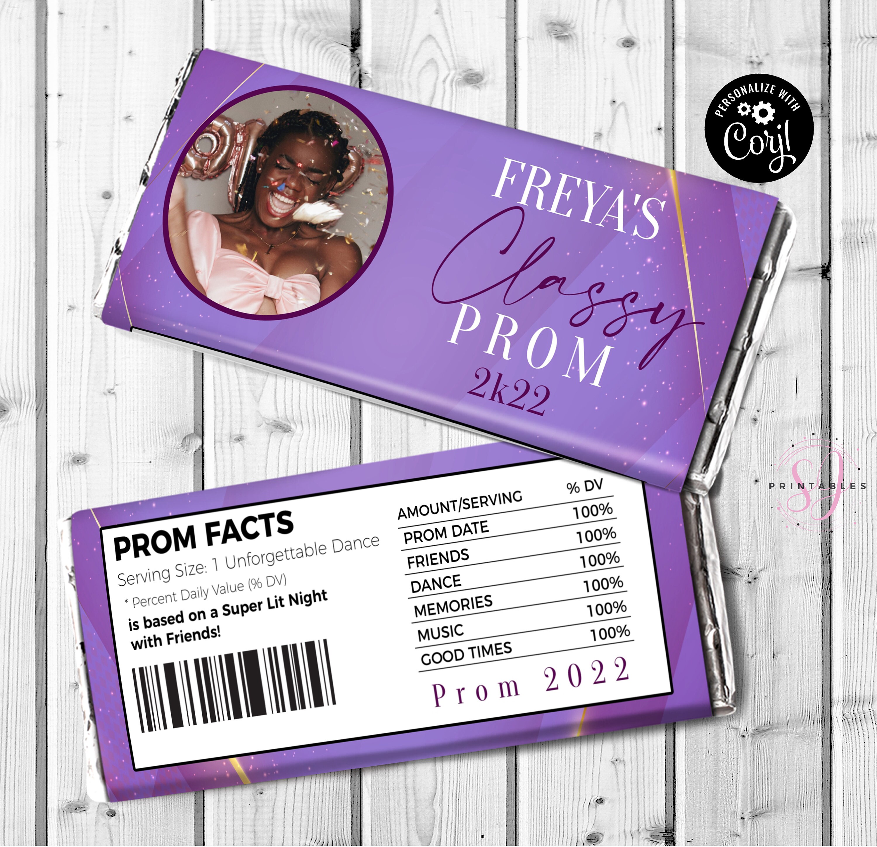 Purple and Gold PROM Candy Wrapper Hershey Candy Bar - Etsy