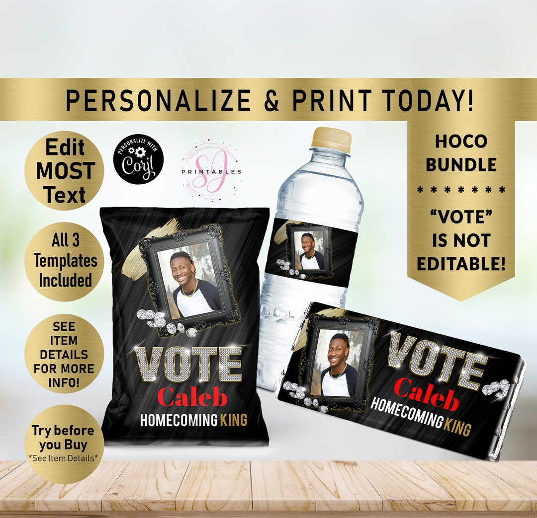 VOTE Homecoming King BUNDLE, Gold, Black, Diamonds, Hershey Candy ...