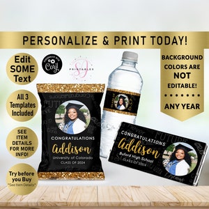 GRAD BUNDLE, Black Gold Graduation Bundle, Congratulations Grad Words ...