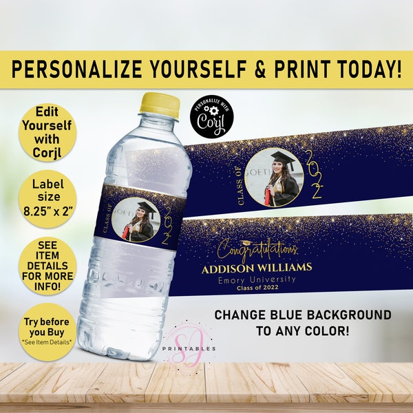 Graduation Water Bottle Label - Etsy